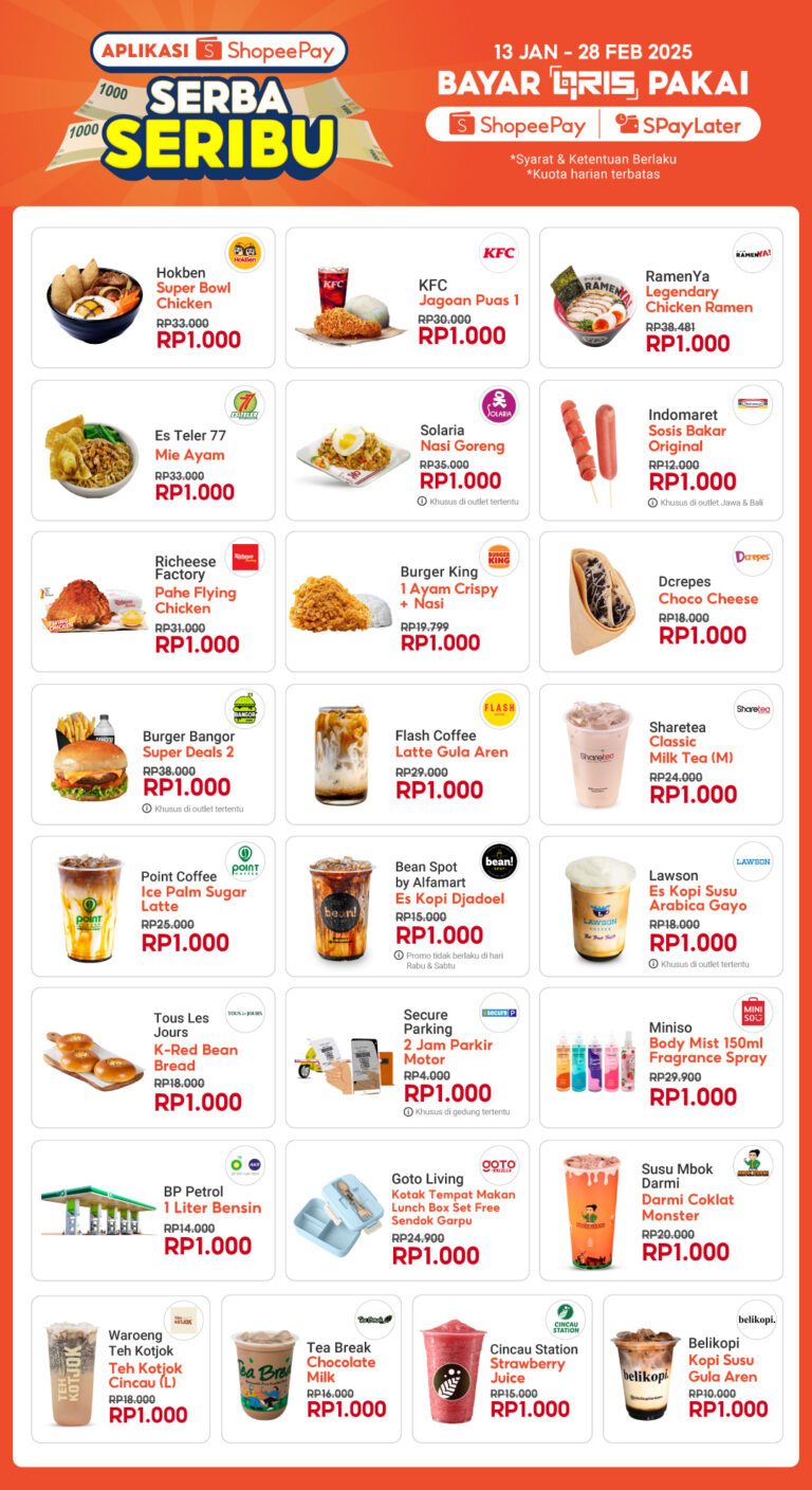 Bayar Pakai QRIS ShopeePay di 13 Januari - 28 Februari 2025 Bisa Jajan Kopi Susu hingga Nasi ...